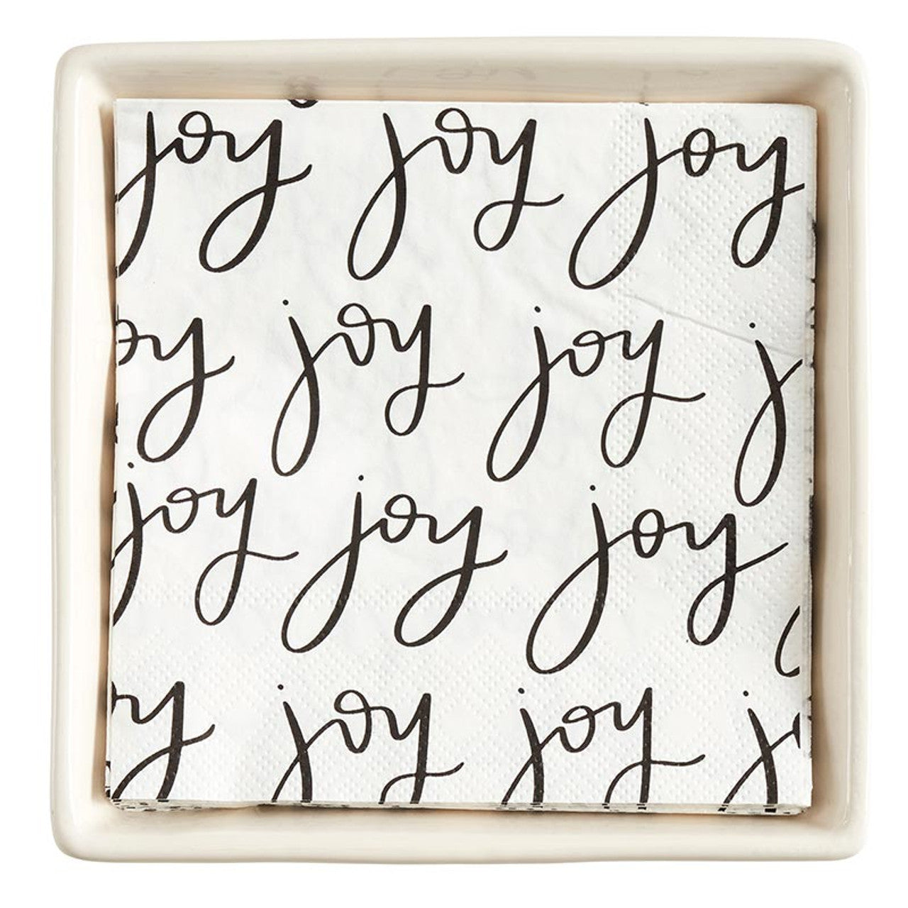 CERAMIC NAPKIN TRAY + NAPKINS - JOY PATTERN – Swoozie's